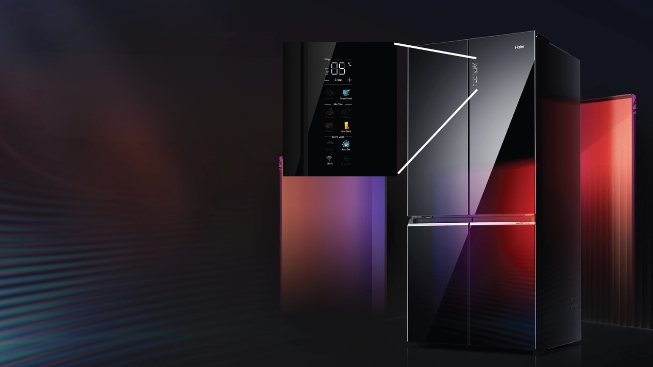 Refrigerator with Smart Colorful Display Panel